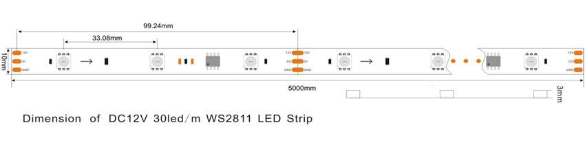 China Ws2811 Arduino Led Strip Manufacturers Factory Customized